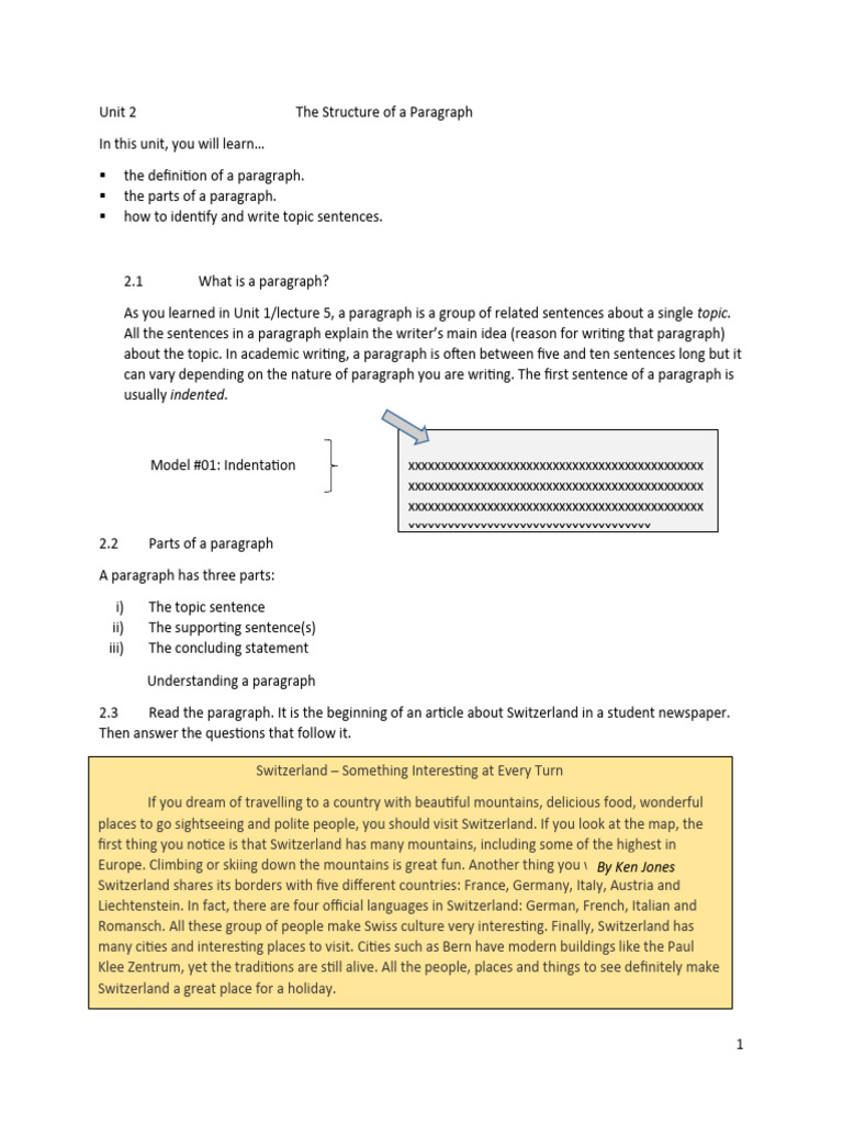ACW - Unit 2 | PDF | Paragraph