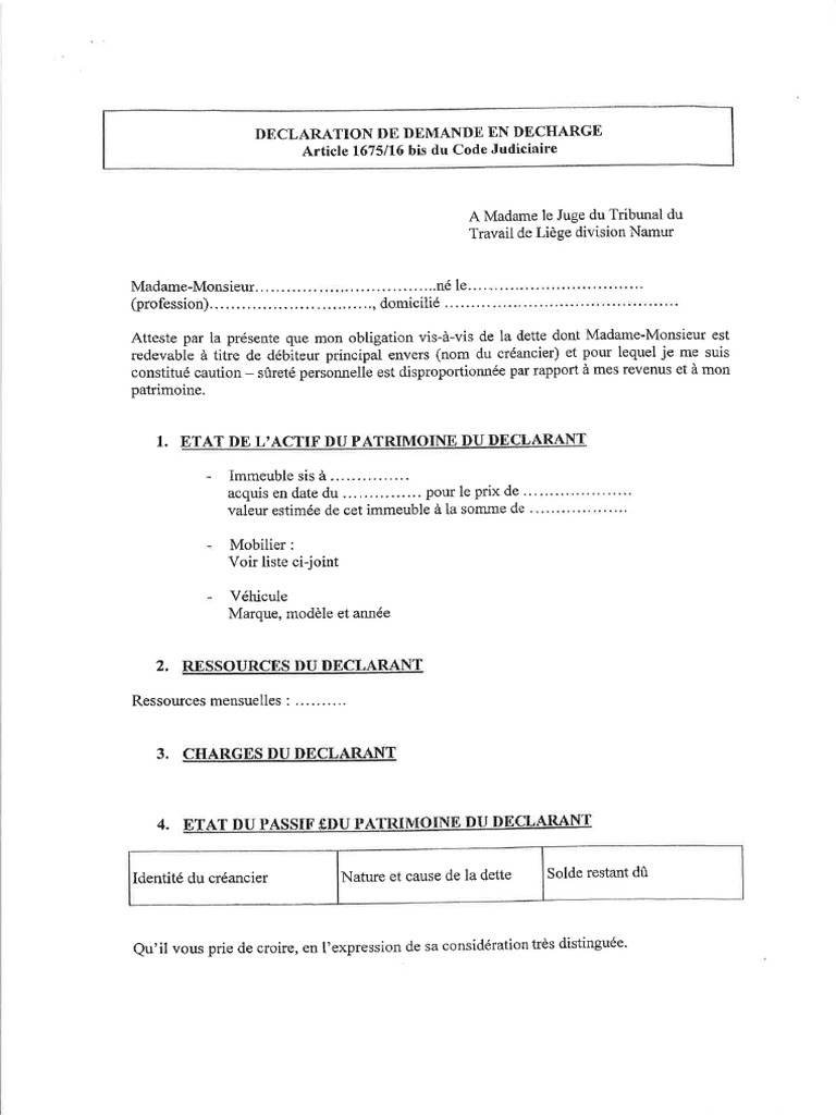 14. Modèle déclaration décharge de la caution | PDF