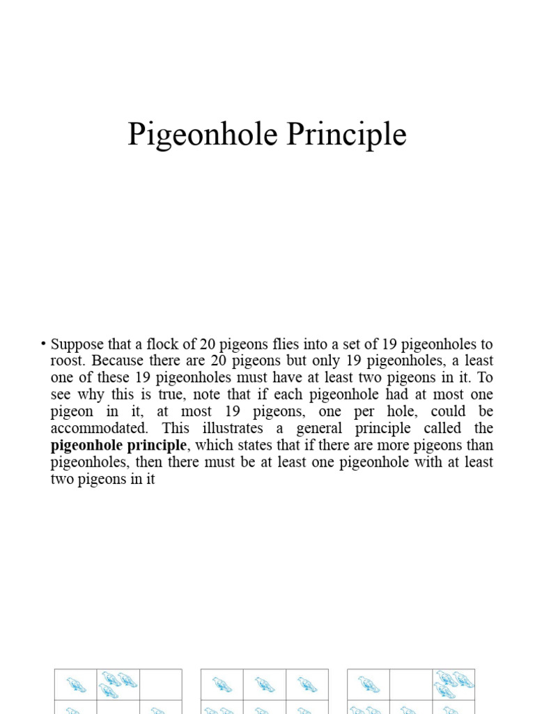 Pigeonhole Principle | PDF | Mathematical Concepts | Mathematics