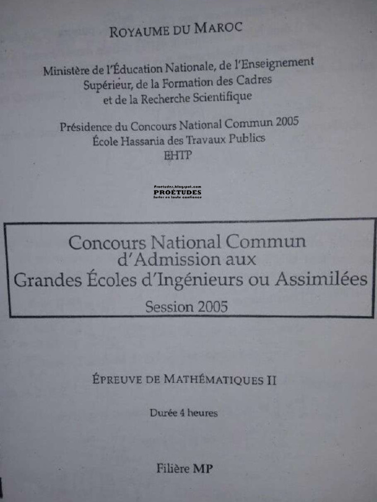 EHTP-M05 EHTP Math Concours | PDF