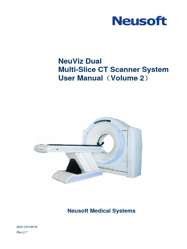 NeuViz Dual CT Scanner User Manual Vol 2 | PDF | Electromagnetic ...