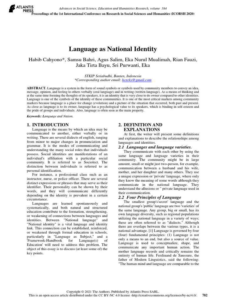 Lang As National Identity | PDF | Foreign Language | Linguistics