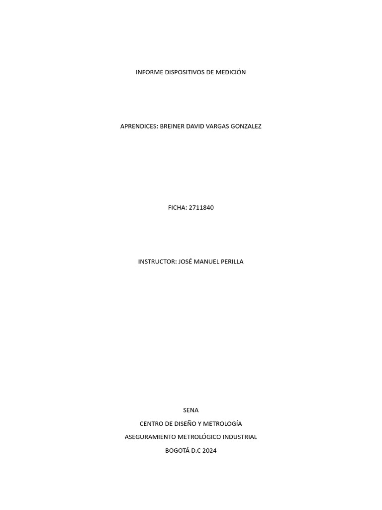INFORME DISPOSITIVOS DE MEDICIÓN | PDF | Medición | Calibración
