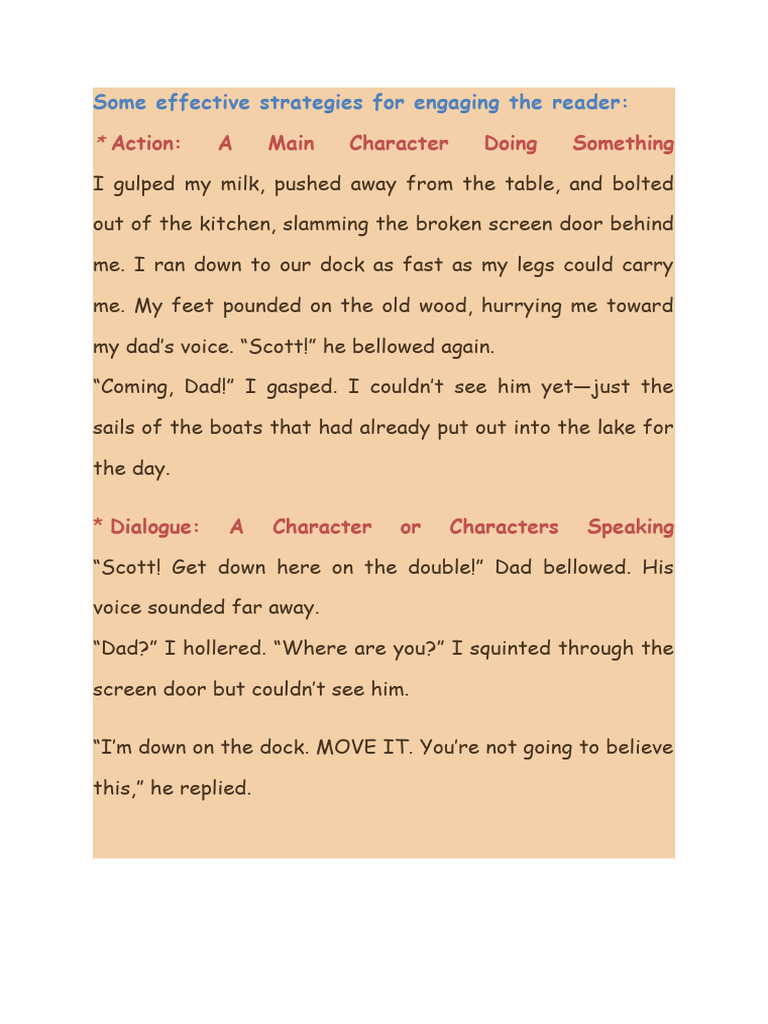 Effective Strategies For Engaging The Reader | PDF