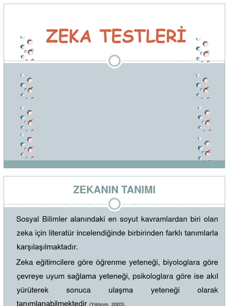 Zeka Testleri Giris | PDF