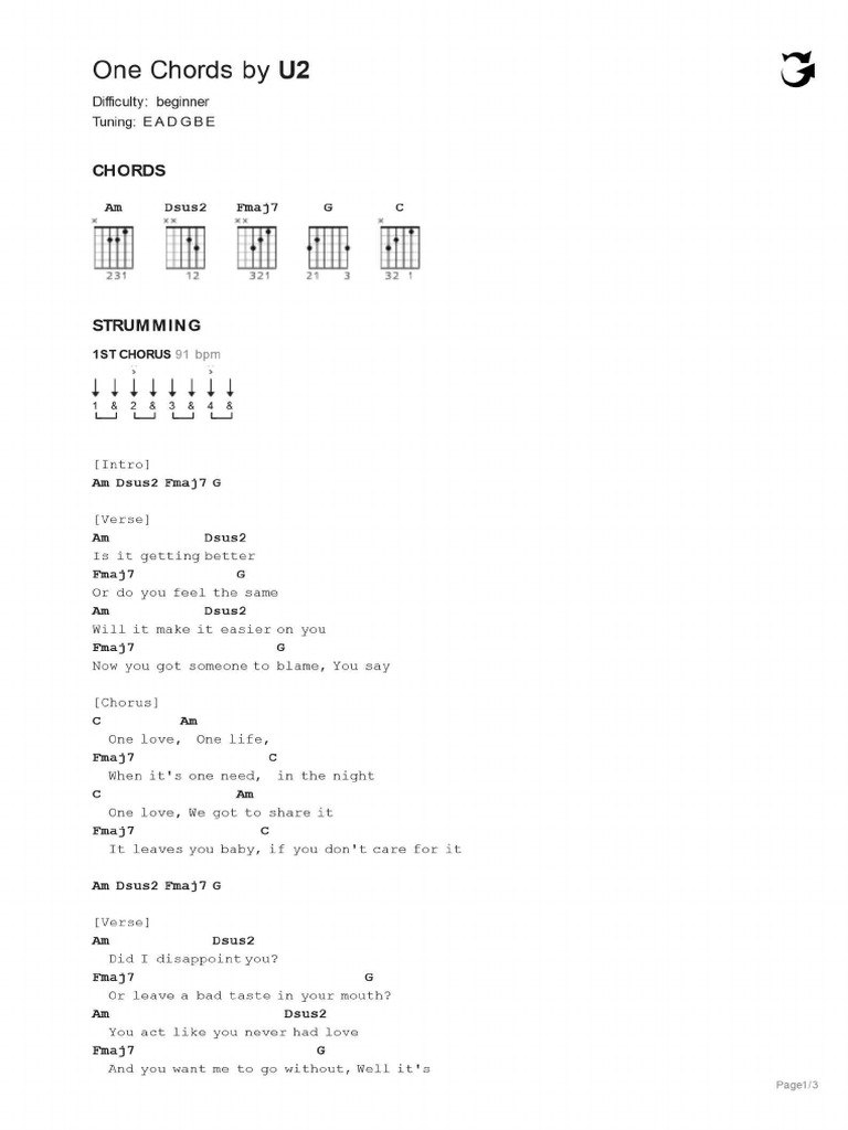 One Chords-1 | PDF