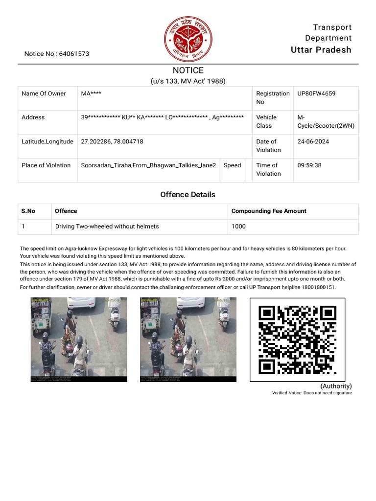 NOTICE | PDF | Driving | Road Transport