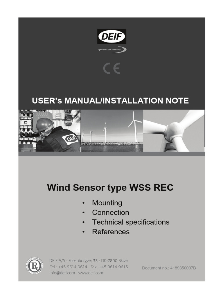 WindSensor - DEIF WSS REC Inst Note 4189350037b | PDF | Electrical Connector | Screw