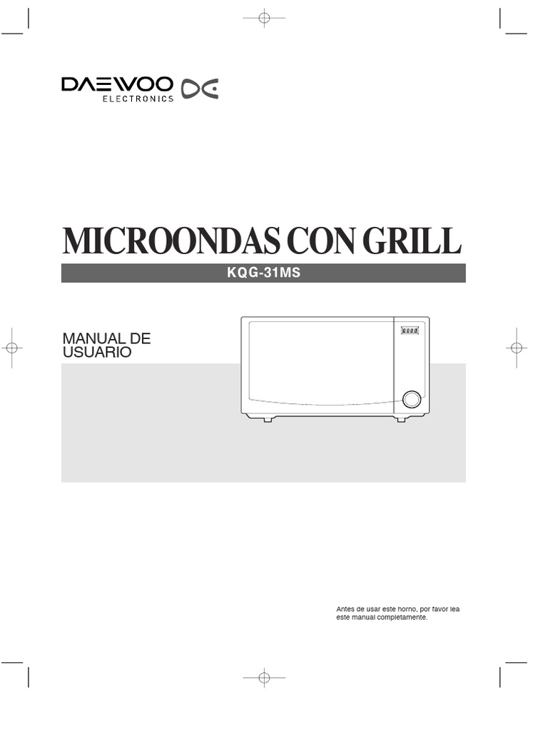 Daewoo KQG-31MS User Manual | Descargar gratis PDF | Hirviendo | Cocinando