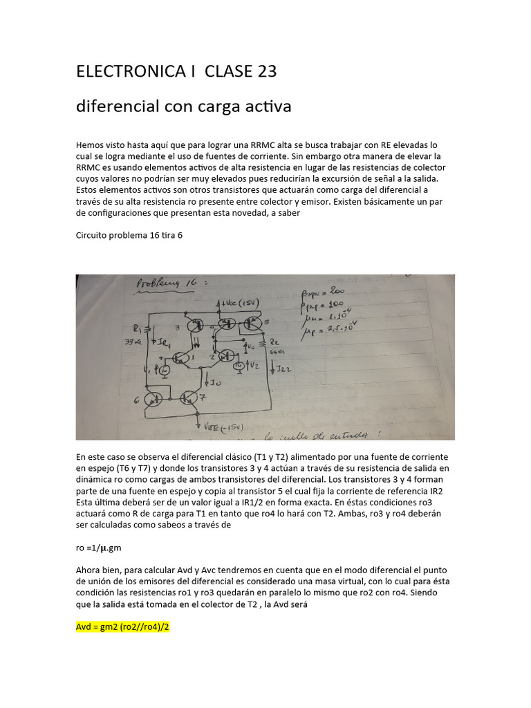 Electronica I Clase 23 | PDF | Transistor | Resistencia Eléctrica y ...