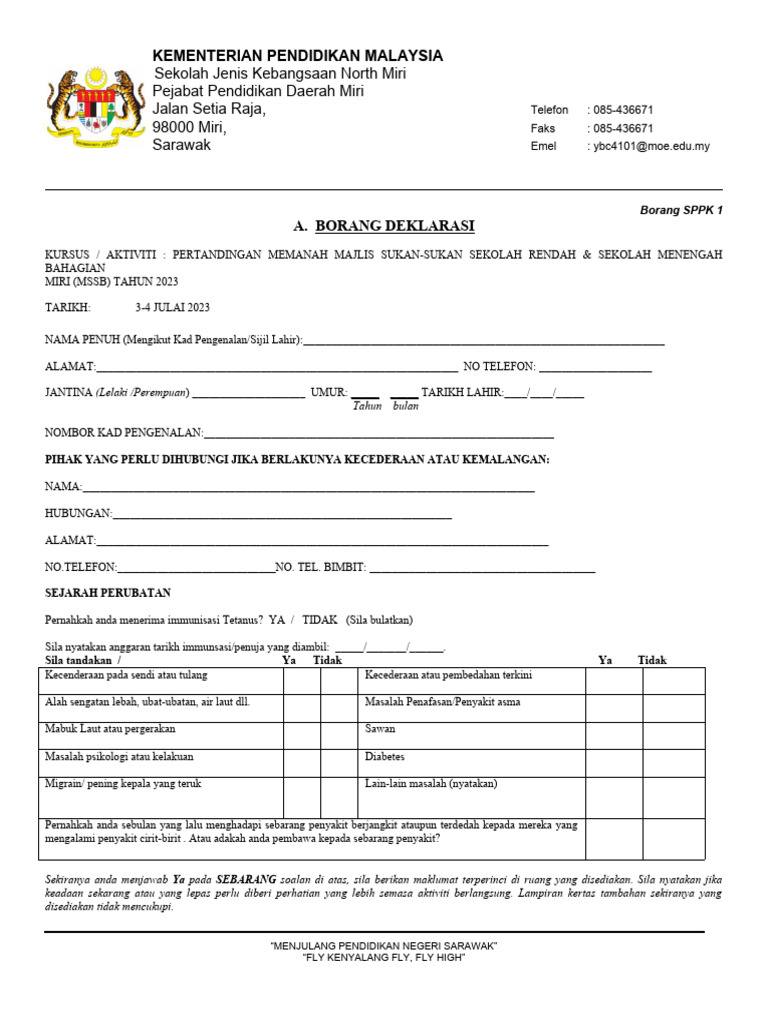 Borang Deklarasi | PDF