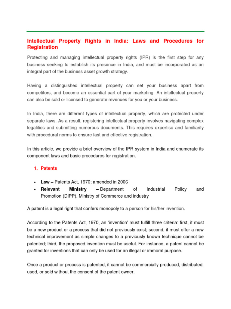 IPR Protection | PDF | Copyright | Trademark