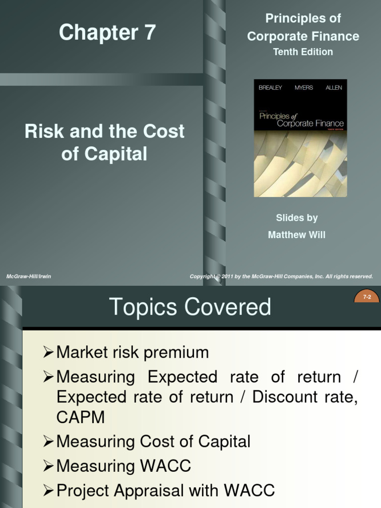 Chapter 7 - Risk and The Cost of Capital | PDF | Cost Of Capital ...