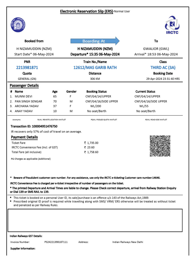 Train | PDF | Identity Document