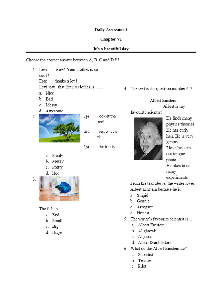 Daily Assessment Chapter 6 | PDF