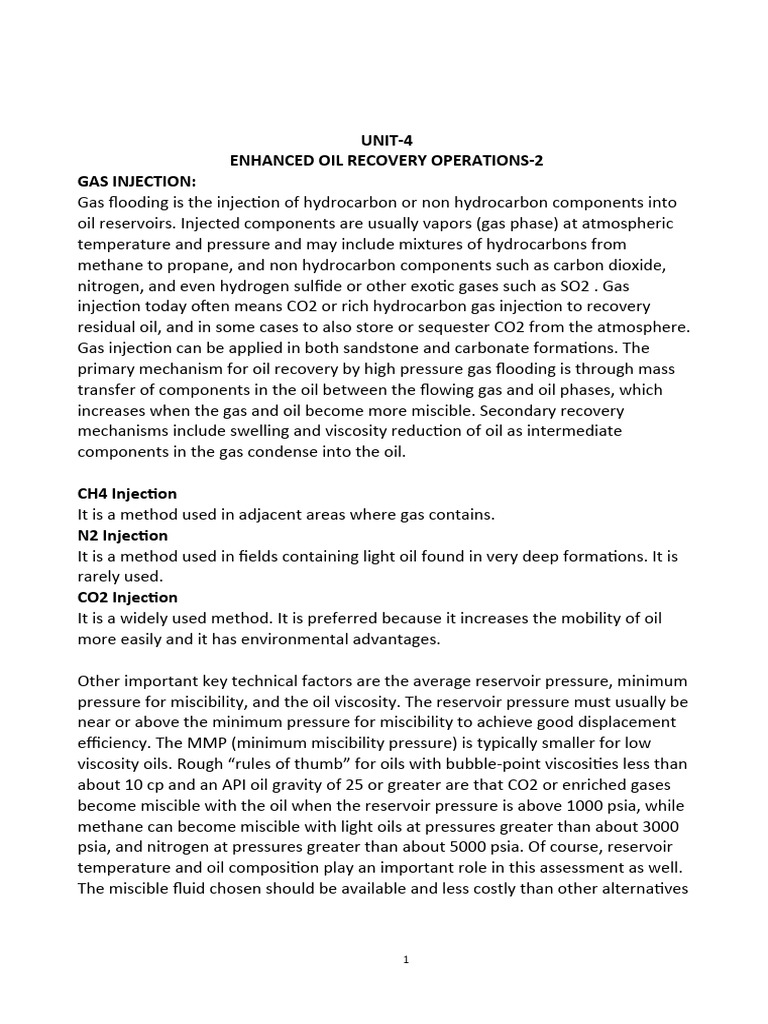 Eor Unit-4 | PDF | Enhanced Oil Recovery | Petroleum