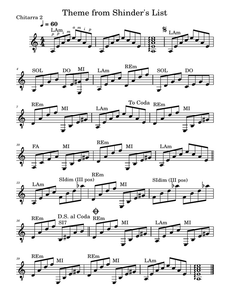 Theme From Shinder's List-Chitarra - 2 | PDF