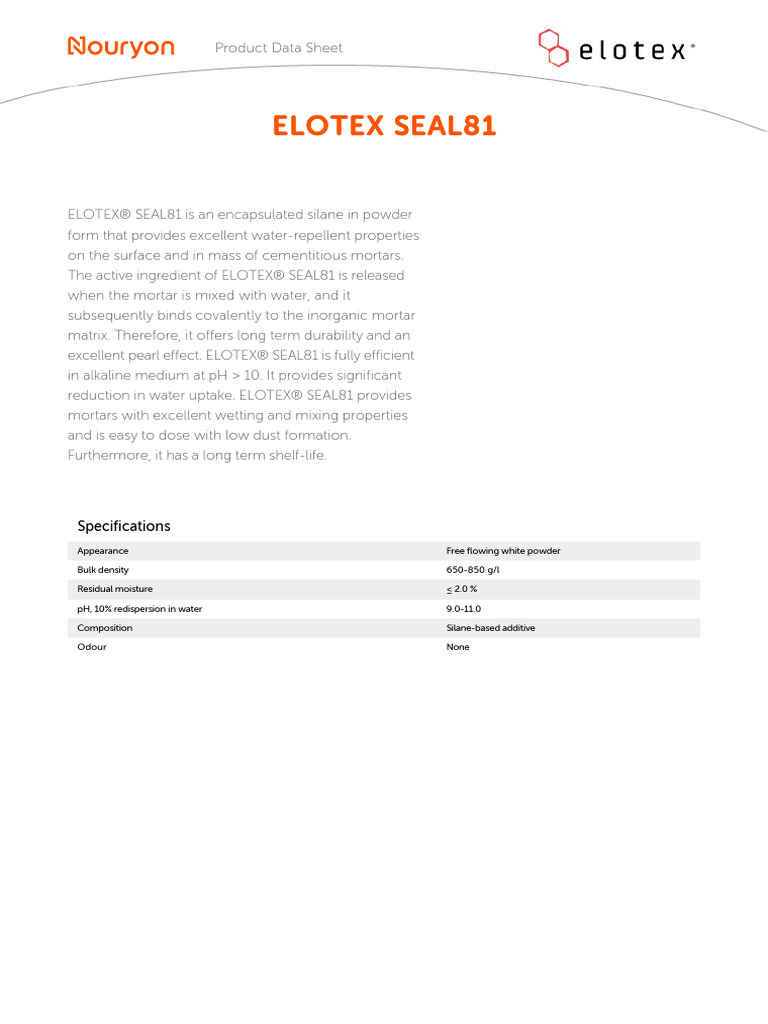 Elotex-Seal-81 (Closer To Powder D) | PDF | Cement | Industrial Processes