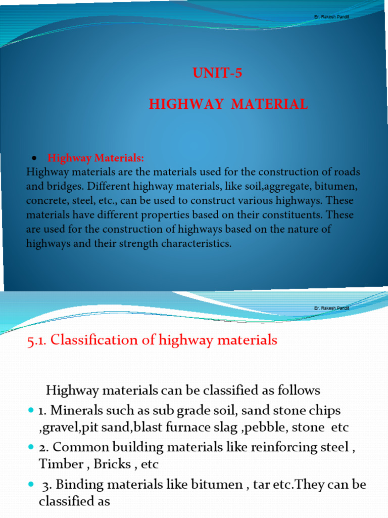 CH-5 Highway Material by RP | Download Free PDF | Petroleum | Rock ...
