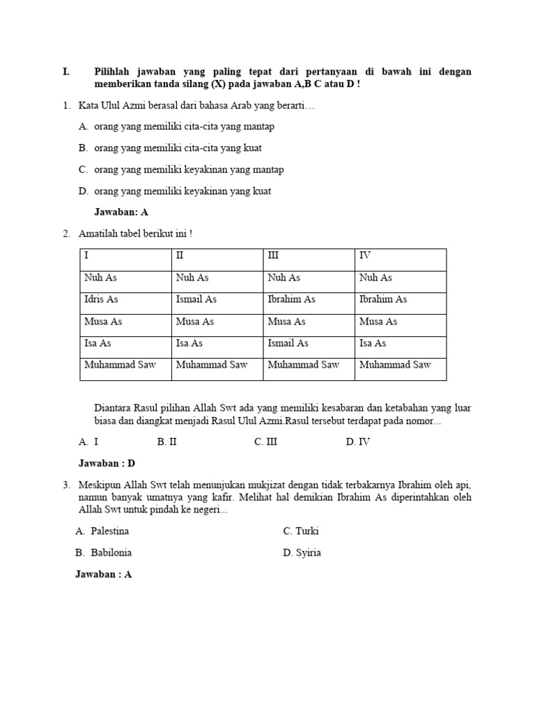 Soal Akidah kelas 8 PSTS sem 2 | PDF