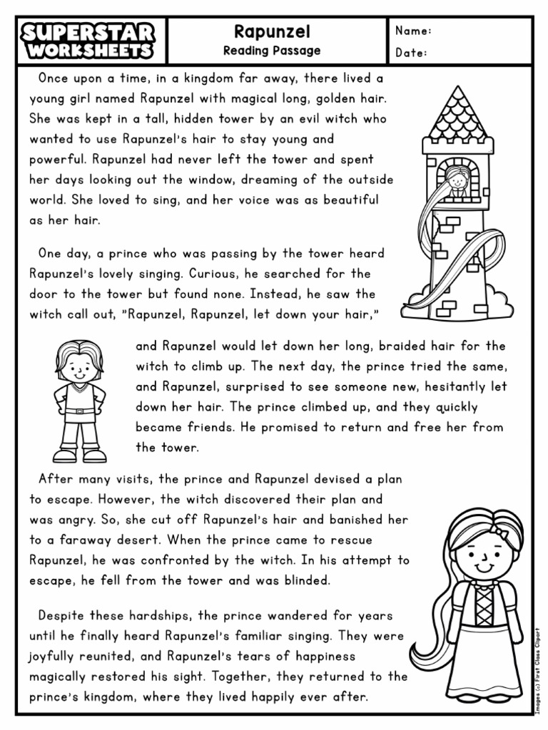 3 RD Grade Reading Comprehension Rapunzel XP | PDF