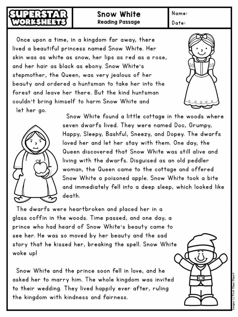 3 RD Grade Reading Comprehension Snow White XP | PDF