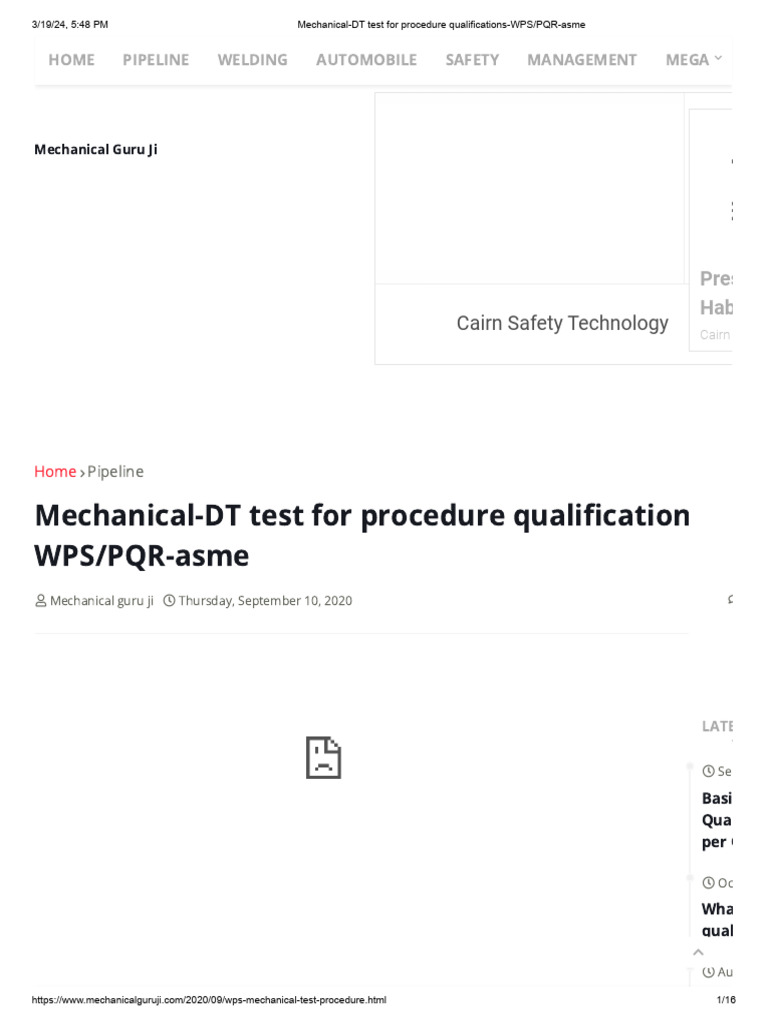 WPS/PQR Mechanical Test Overview | PDF | Welding | Construction