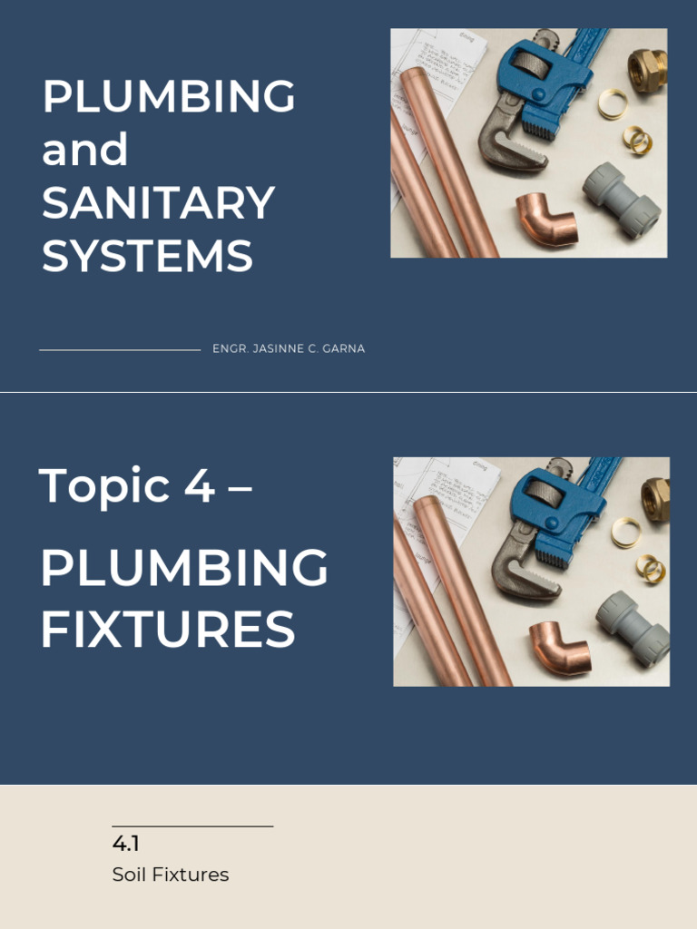 PLUMBING and SANITARY SYSTEMS TOPIC 4 Lecture | PDF | Sink | Shower