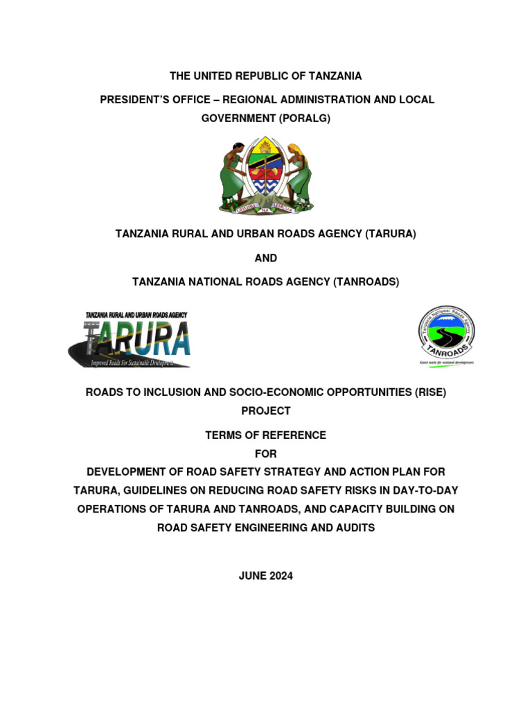DEVELOPMENT OF ROAD SAFETY STRATEGY AND ACTION PLAN FOR TARURA ...