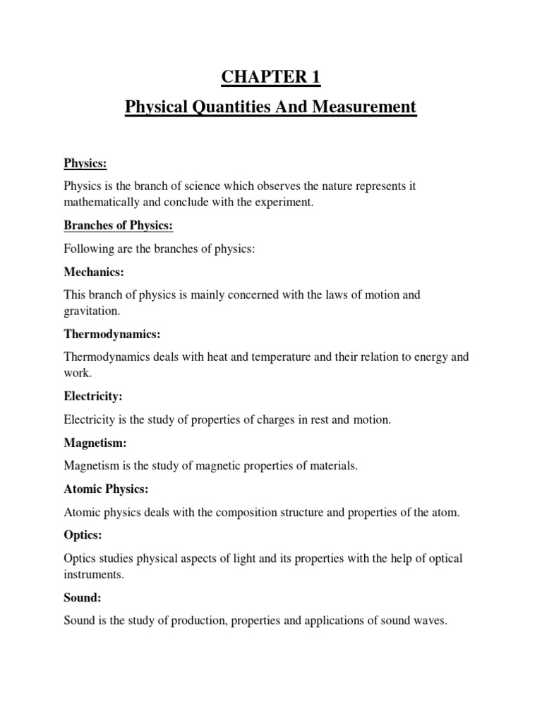 CHAPTER 1 8 Physics | PDF | Physics | Significant Figures