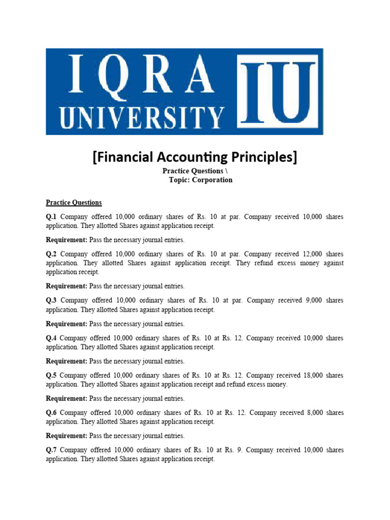 Stockholder, S Equity Practice Questions | PDF | Preferred Stock | Dividend