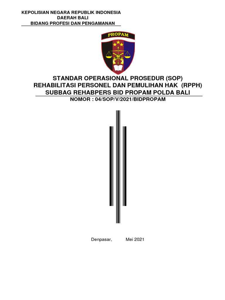 SOP PENERBITAN RPPH REHABPERS 2021 | PDF