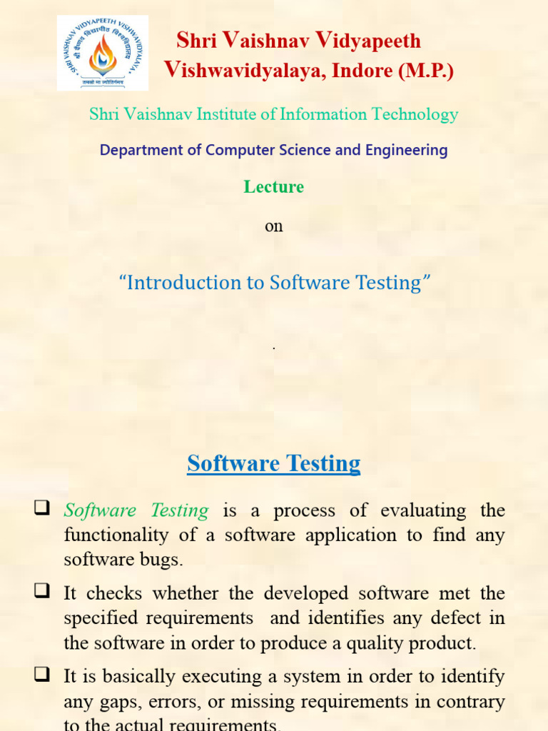 Introduction To Software Testing | PDF | Software Testing | Software