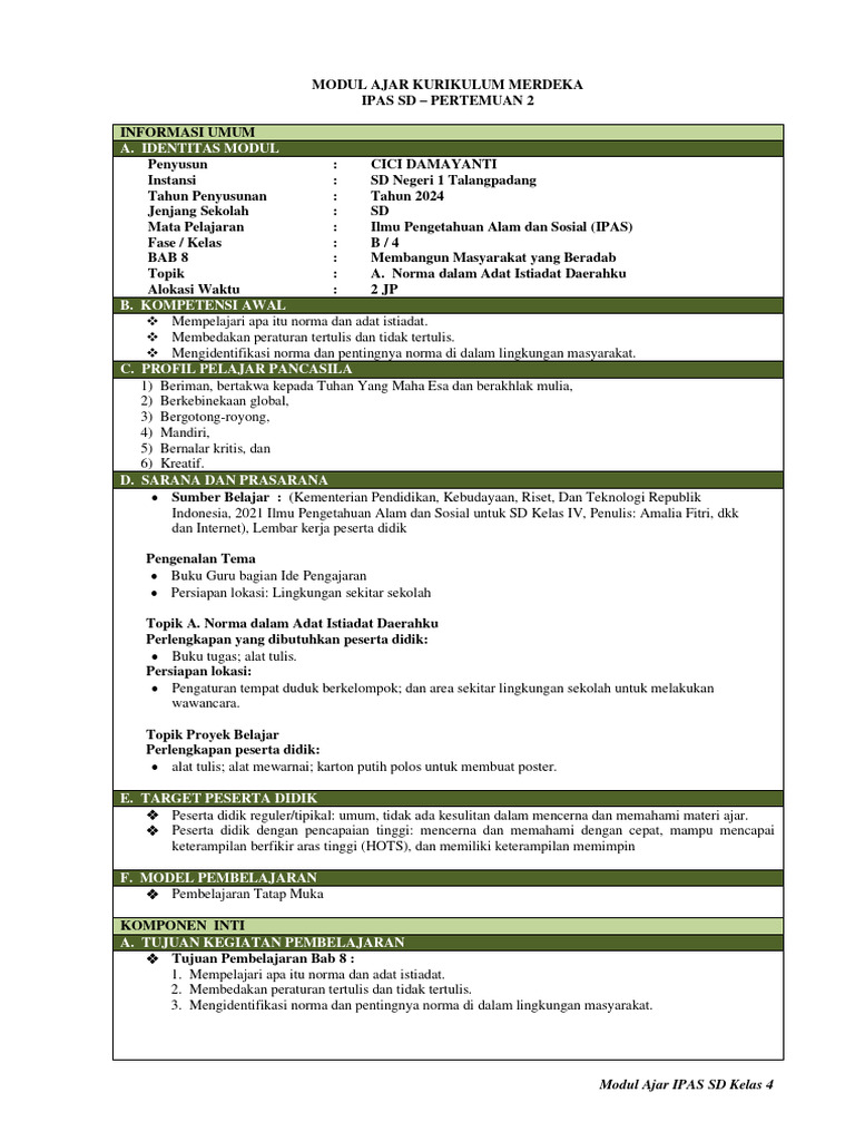 Modul p2 Cici Damayanti | PDF | Ilmu Sosial
