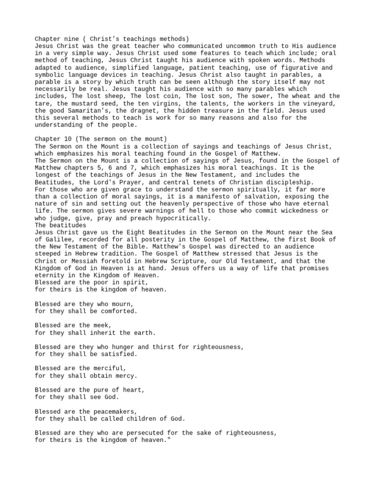 Chapter 9&10 | PDF | Sermon On The Mount | Jesus