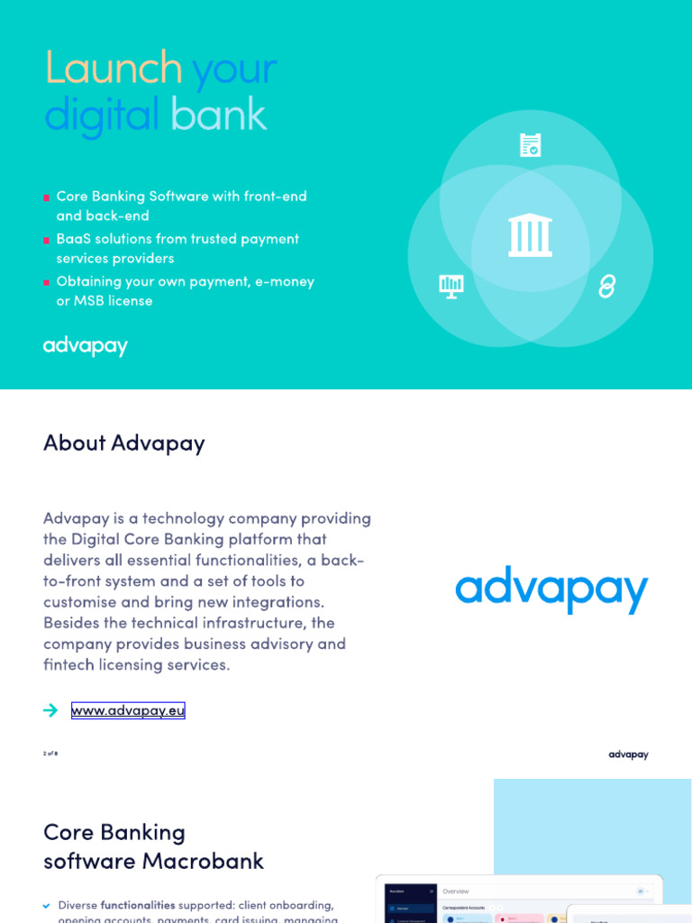 Launch Your Digital Bank with Advapay | PDF | Banks | Service Industries