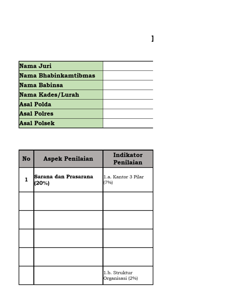 Formulir Penilaian 3 Pilar 2024 | PDF