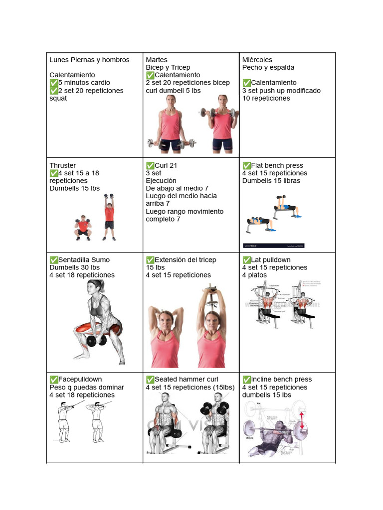 Rutina | PDF | Entrenamiento con pesas