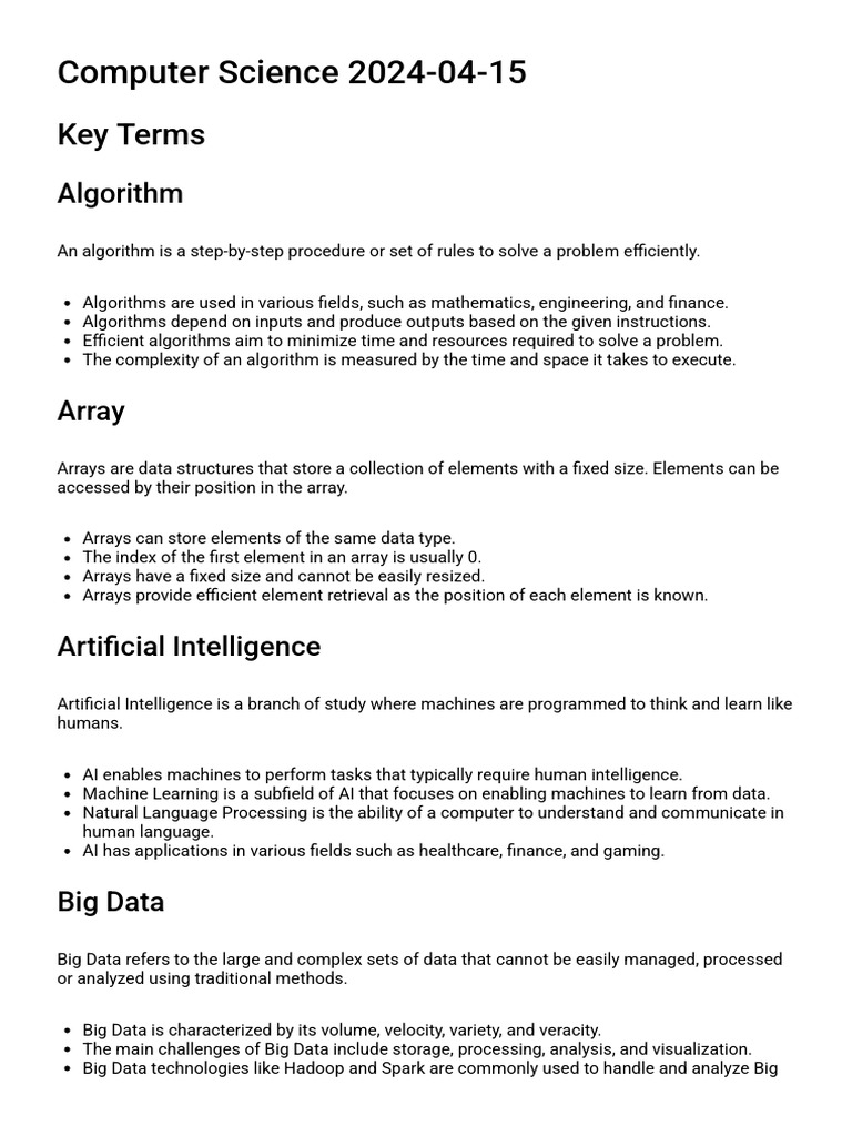 ComputerScience20240415-StudyGuide | PDF | Computer Programming | Inheritance (Object Oriented ...