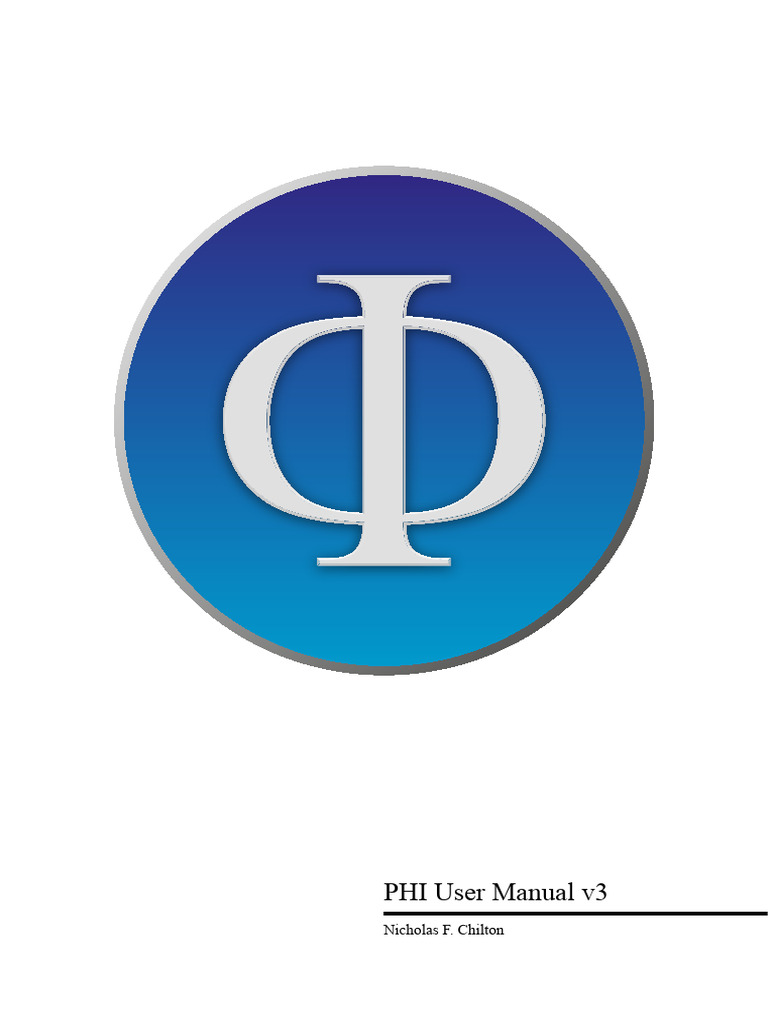 Phi Manual | PDF | Wave Function | Hamiltonian (Quantum Mechanics)