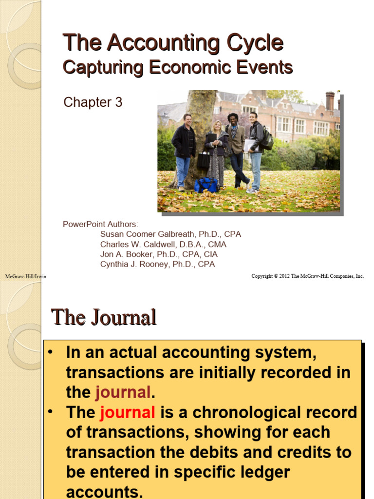 Chapter 3 The Accounting Cycle Capturing Economic Events | PDF | Debits ...