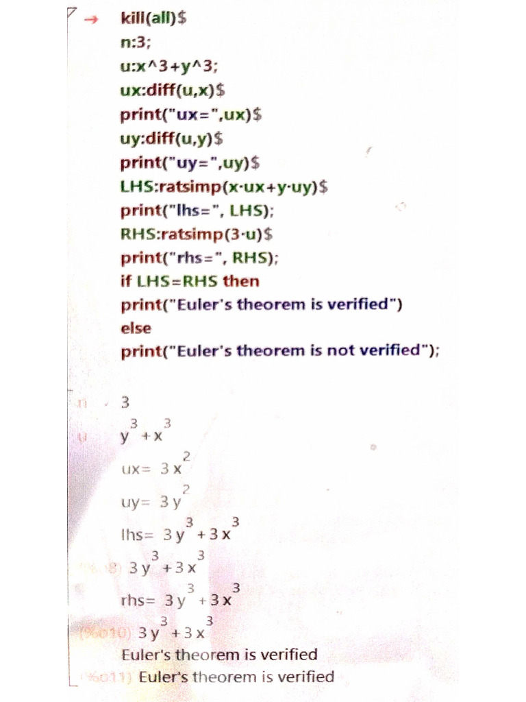 Euler's Theorem and Euler's Extension Theorem Practical | PDF