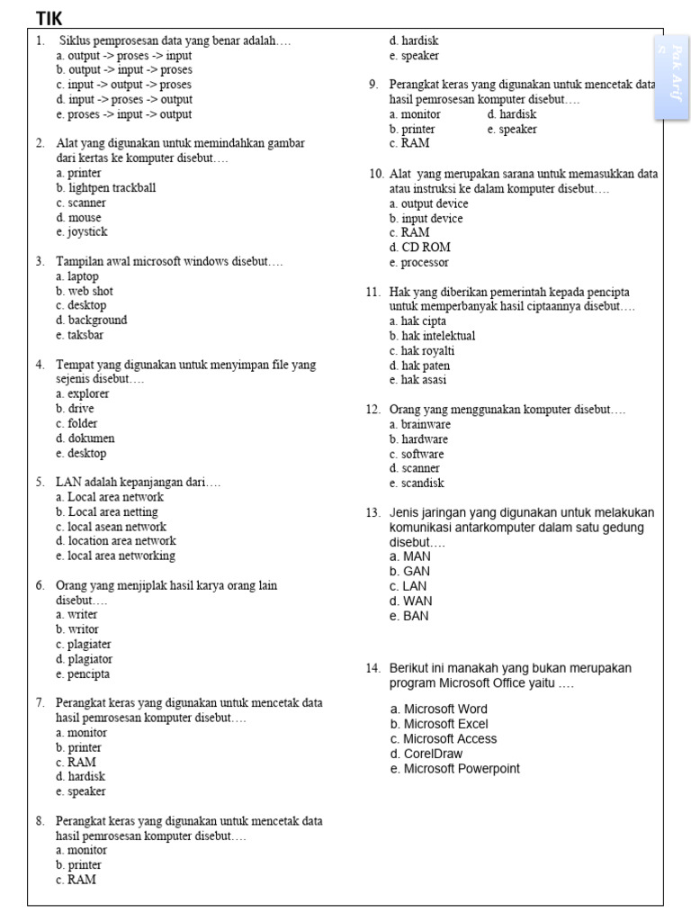 Uas TIK | PDF | Game & Aktivitas | Teknologi & Rekayasa
