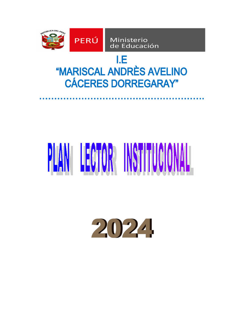 Plan Lector Institucional-2024 | PDF | Enseñando | Educación primaria