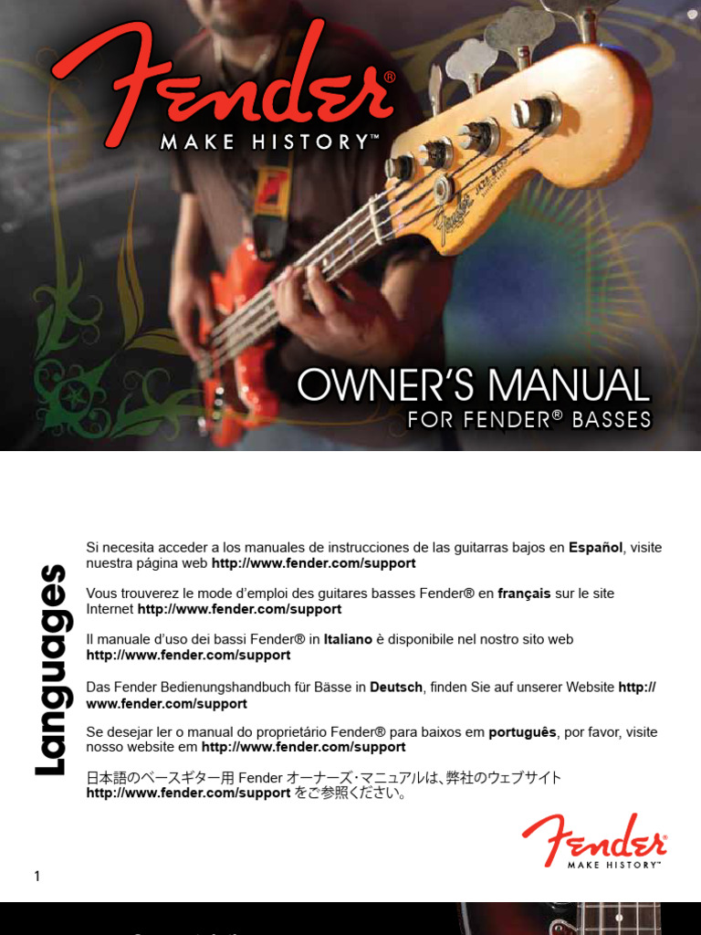 OM Leg Bass 2011 Owner's Manual For Fender Basses English | PDF | Bass ...