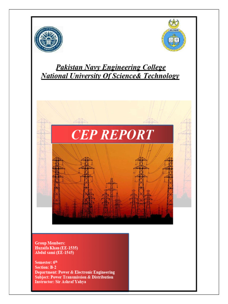 Cep Report: Pakistan Navy Engineering College National University of Science& Technology | PDF ...