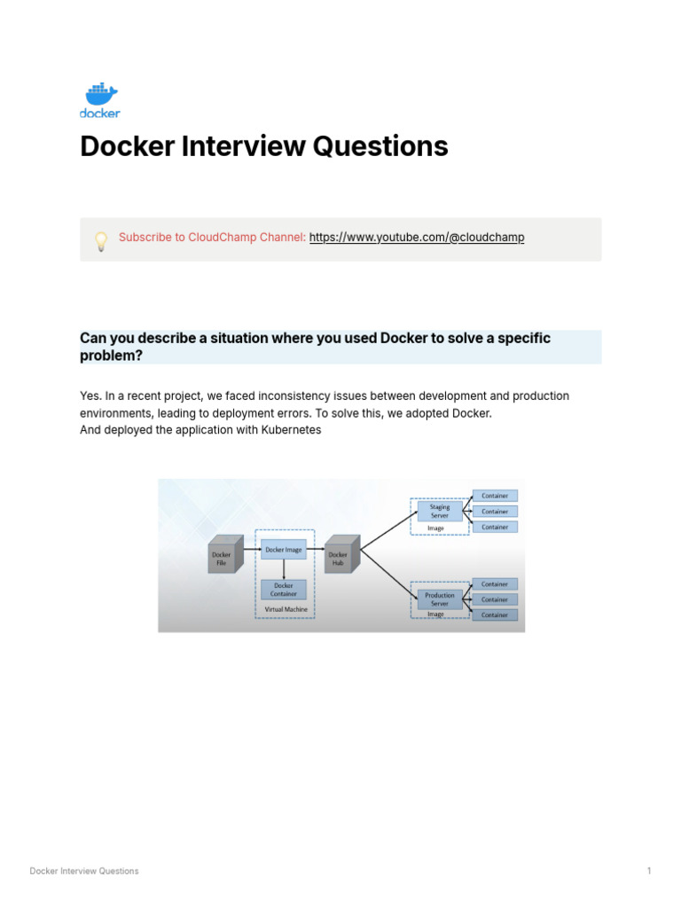 Docker Most Asked Interview Questions With Answers Pdf Computer Data Storage Computer Security