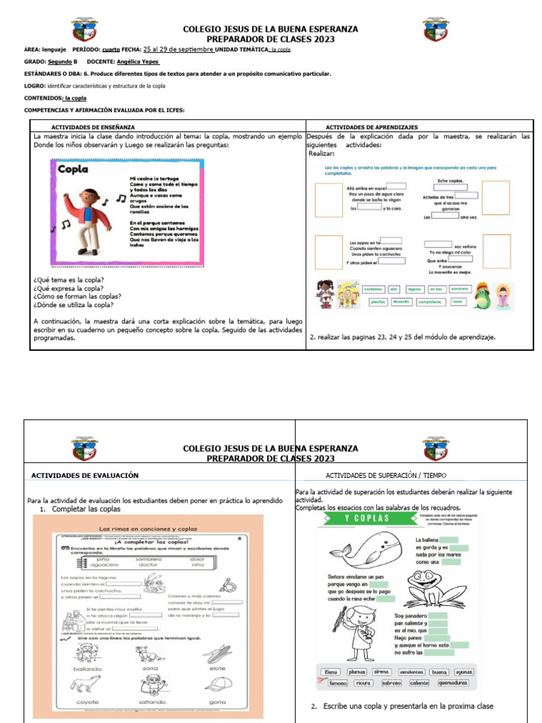 Copla | PDF | Evaluación | Comunicación humana