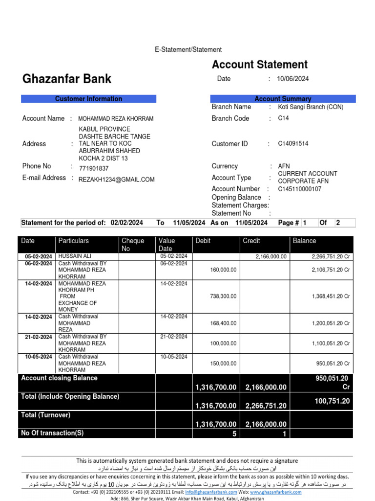 Bank STATEMENT | PDF | Transaction Account | Payments