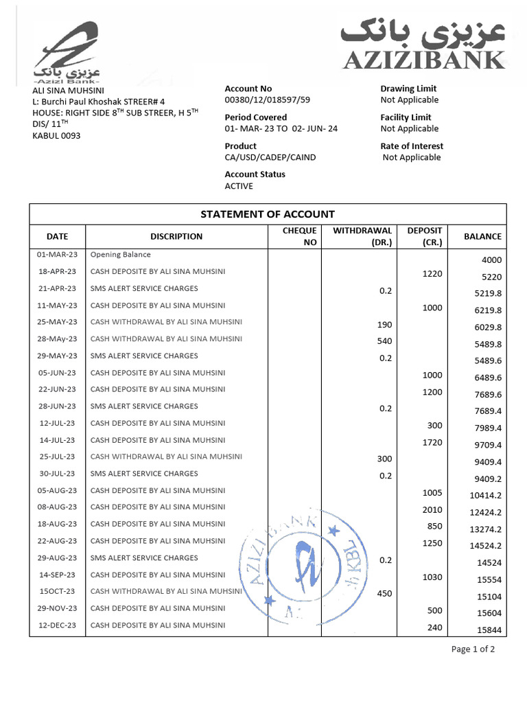 Bank statement | PDF | Deposit Account | Banks